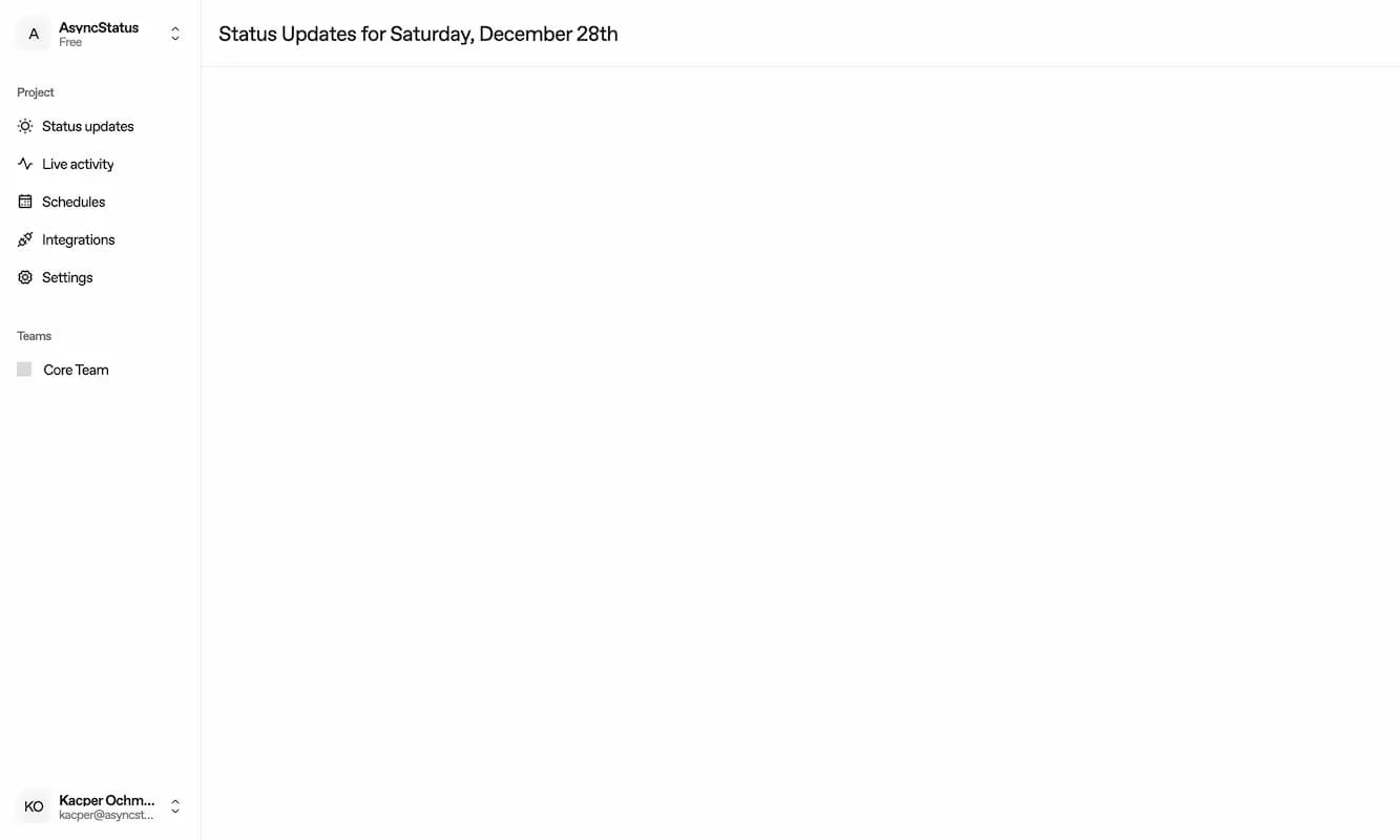Async status updates for remote startups